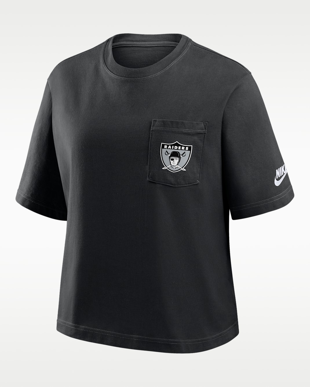 Playera Nike de la NFL para mujer Las Vegas Raiders Rewind Pocket Boxy ...