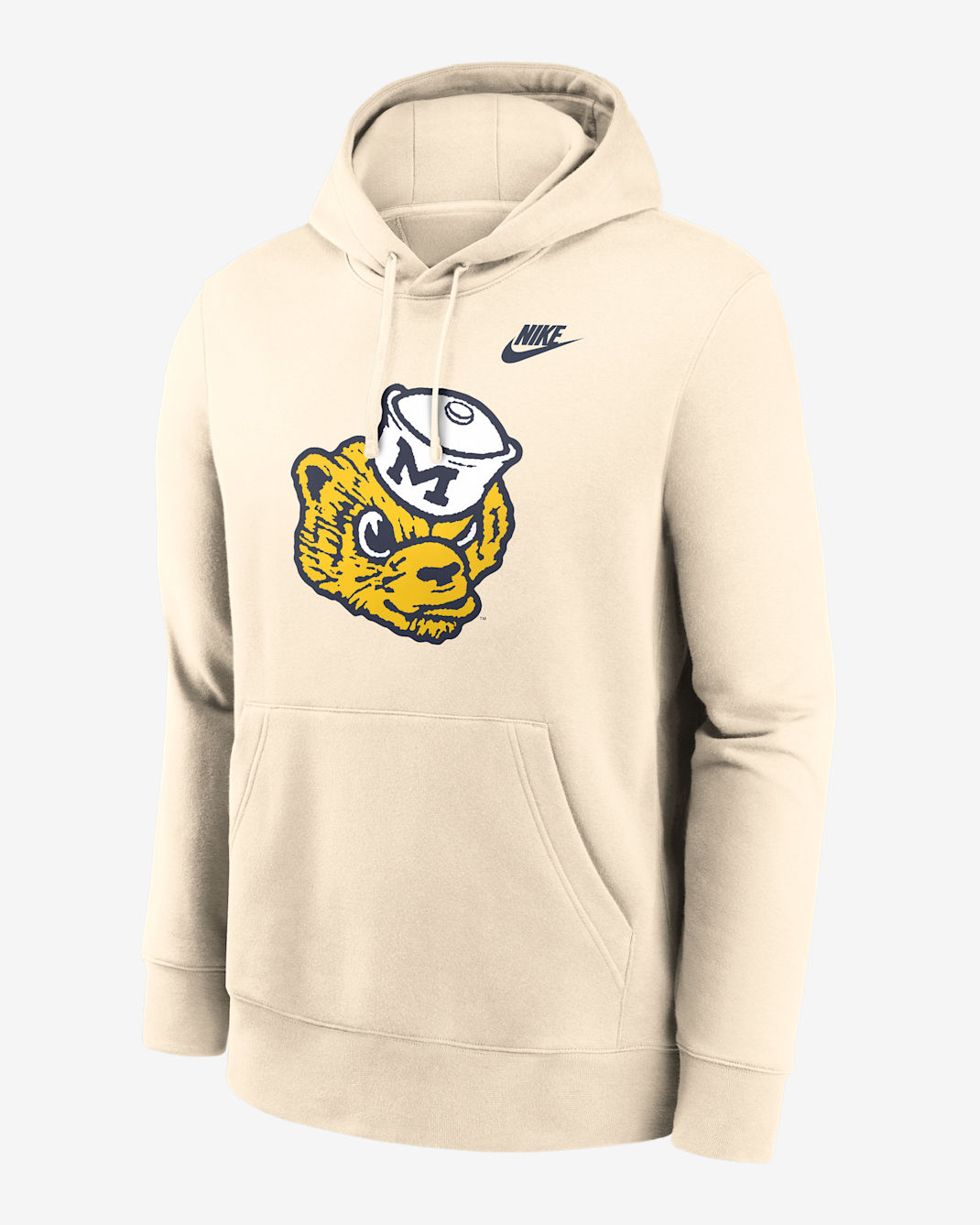 Sudadera con gorro sin cierre universitaria Nike para hombre Michigan Wolverines Natural Vault ...