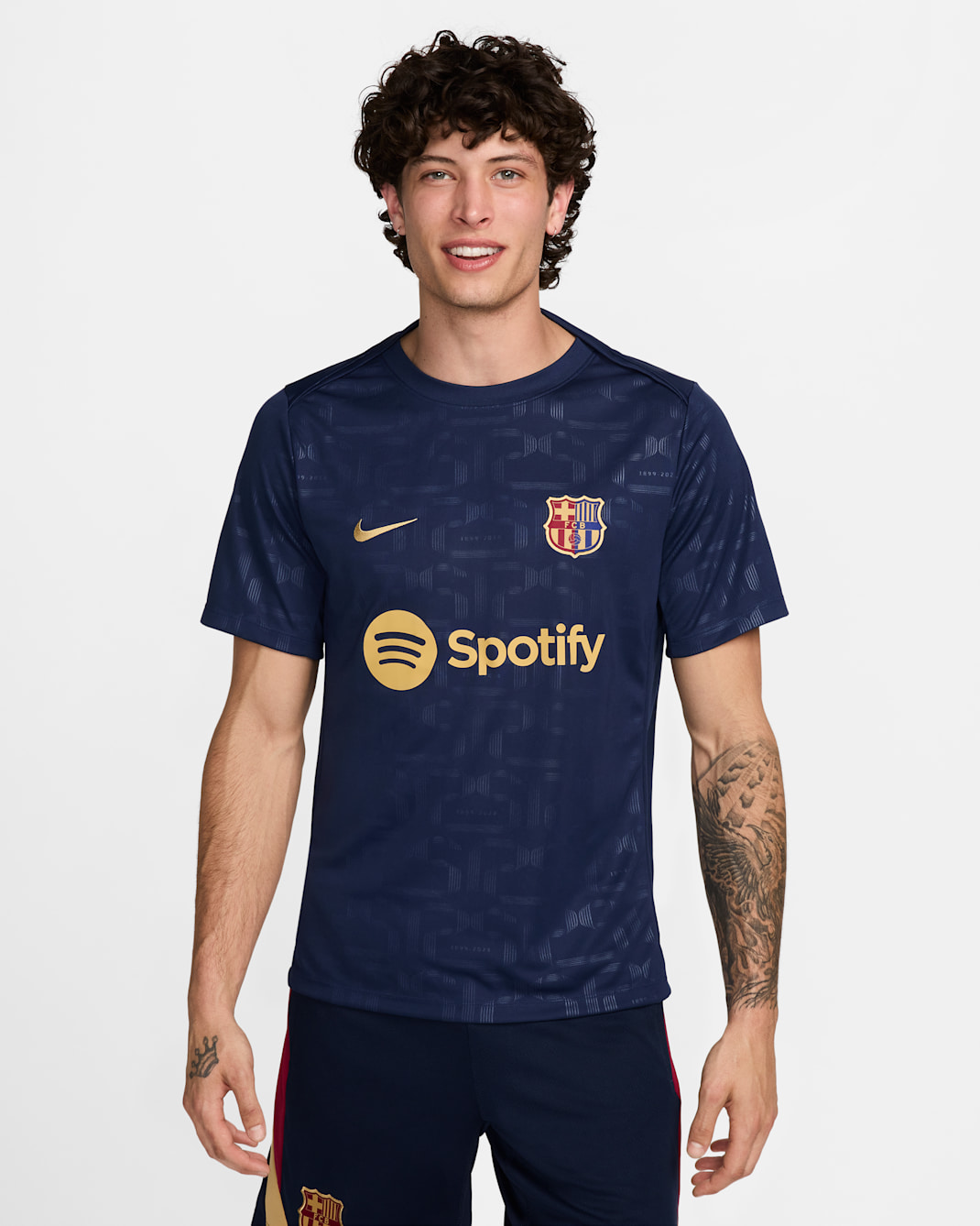 F.C. Barcelona Academy Pro Home Men's Nike Dri-FIT Football Pre-Match Short-Sleeve Top. Nike SG