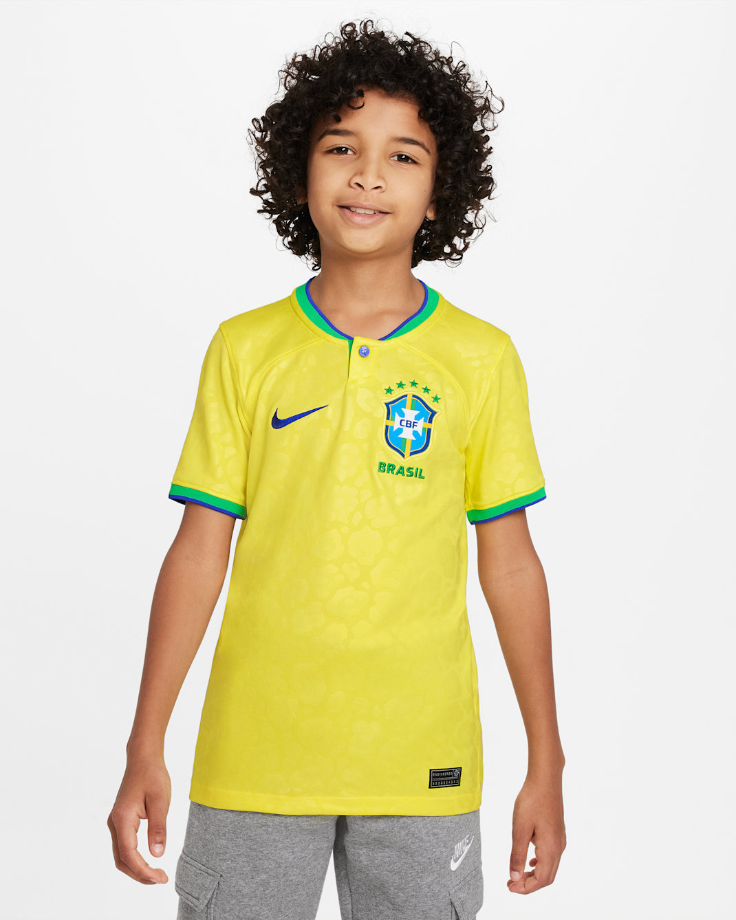Brazil 2022/23 Stadium 主場大童 Nike Dri-FIT 足球球衣。Nike TW