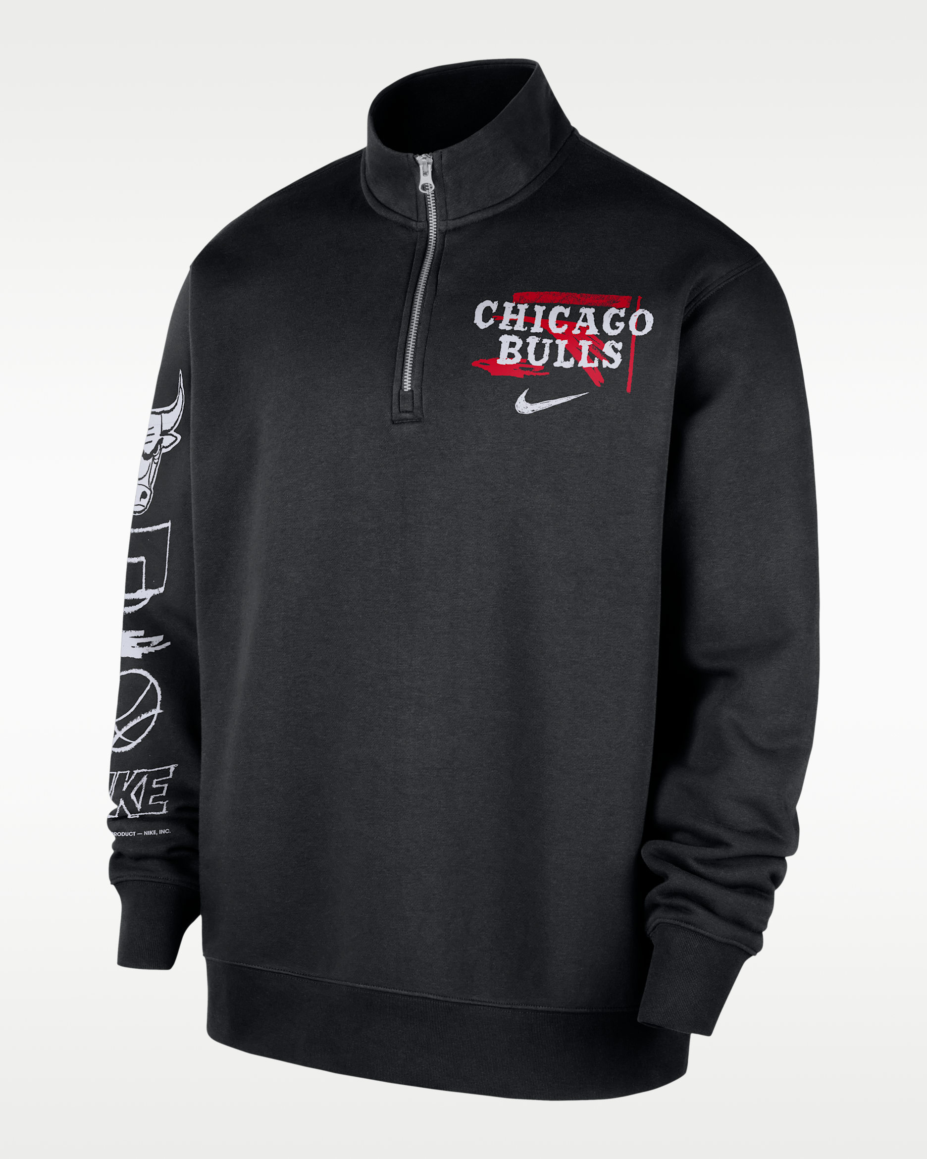 Chicago Bulls Courtside Parte de arriba con media cremallera Nike Club ...