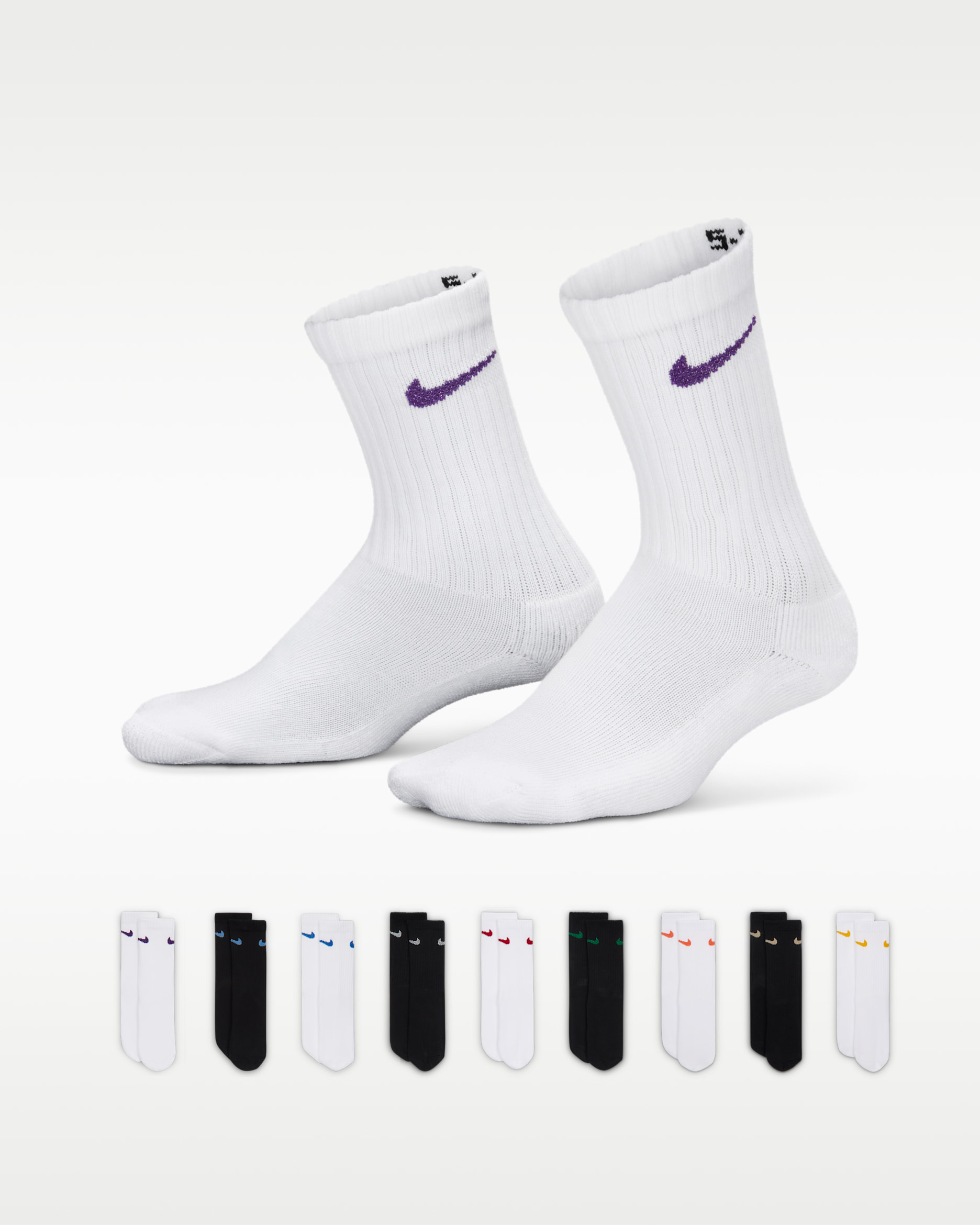 Coffret de chaussettes mi-mollet Holiday pour enfant (9 paires). Nike BE