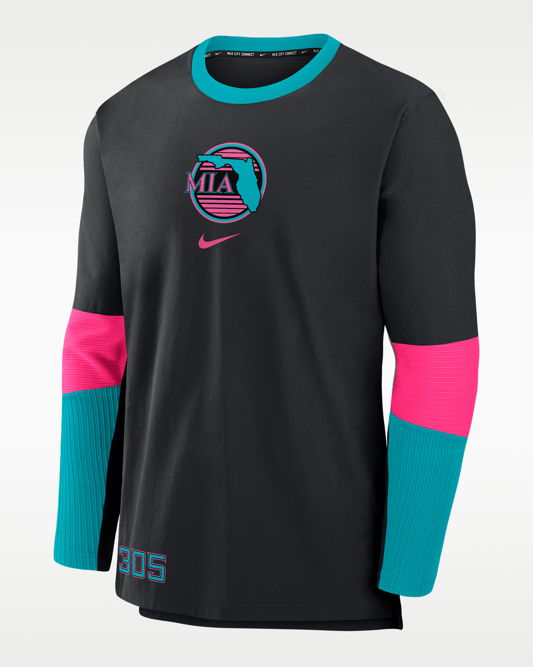 Chamarra sin cierre Nike Dri-FIT de la MLB para hombre Miami Marlins ...