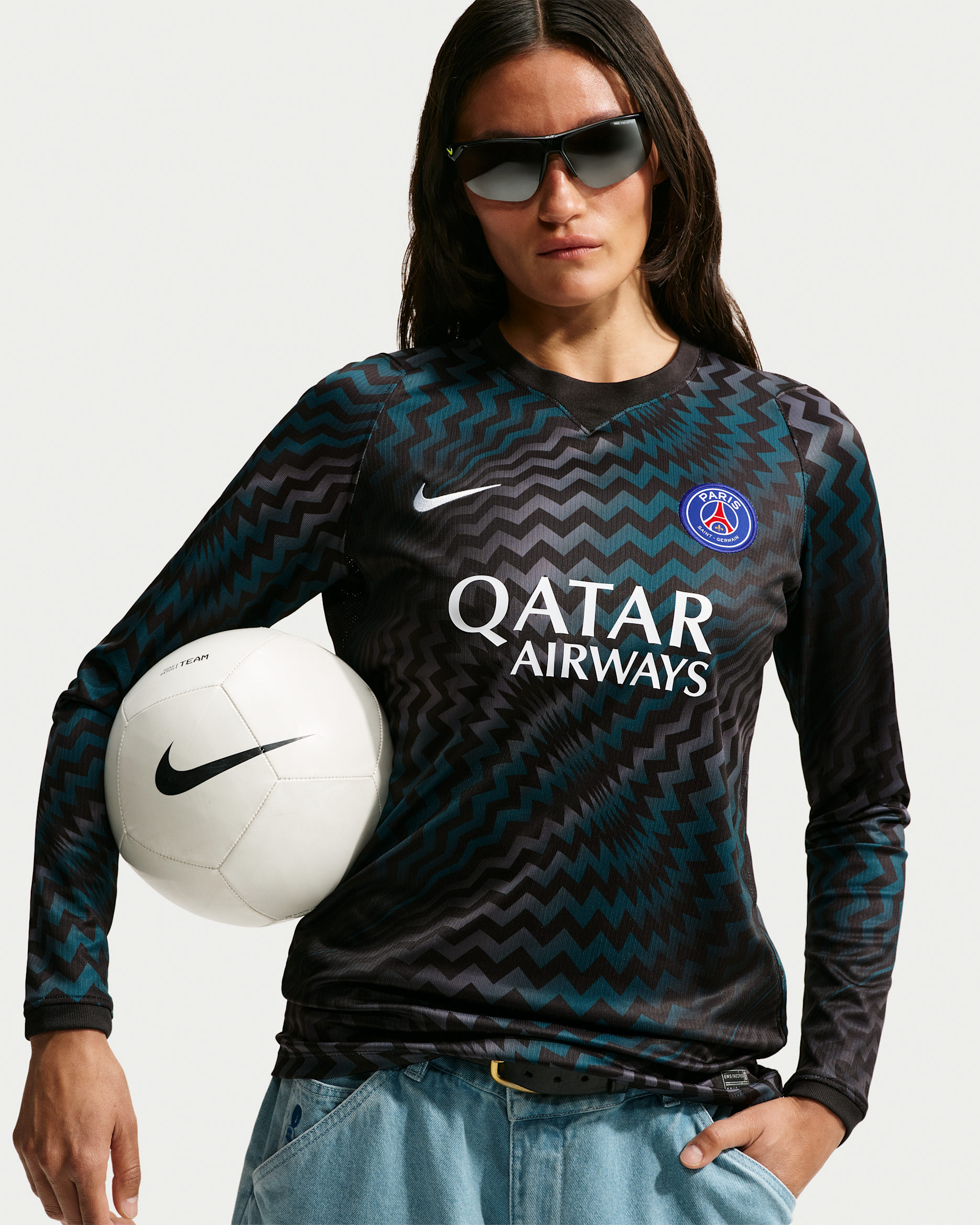 Camisola de futebol Replica Nike Dri-FIT do equipamento de guarda-redes ...