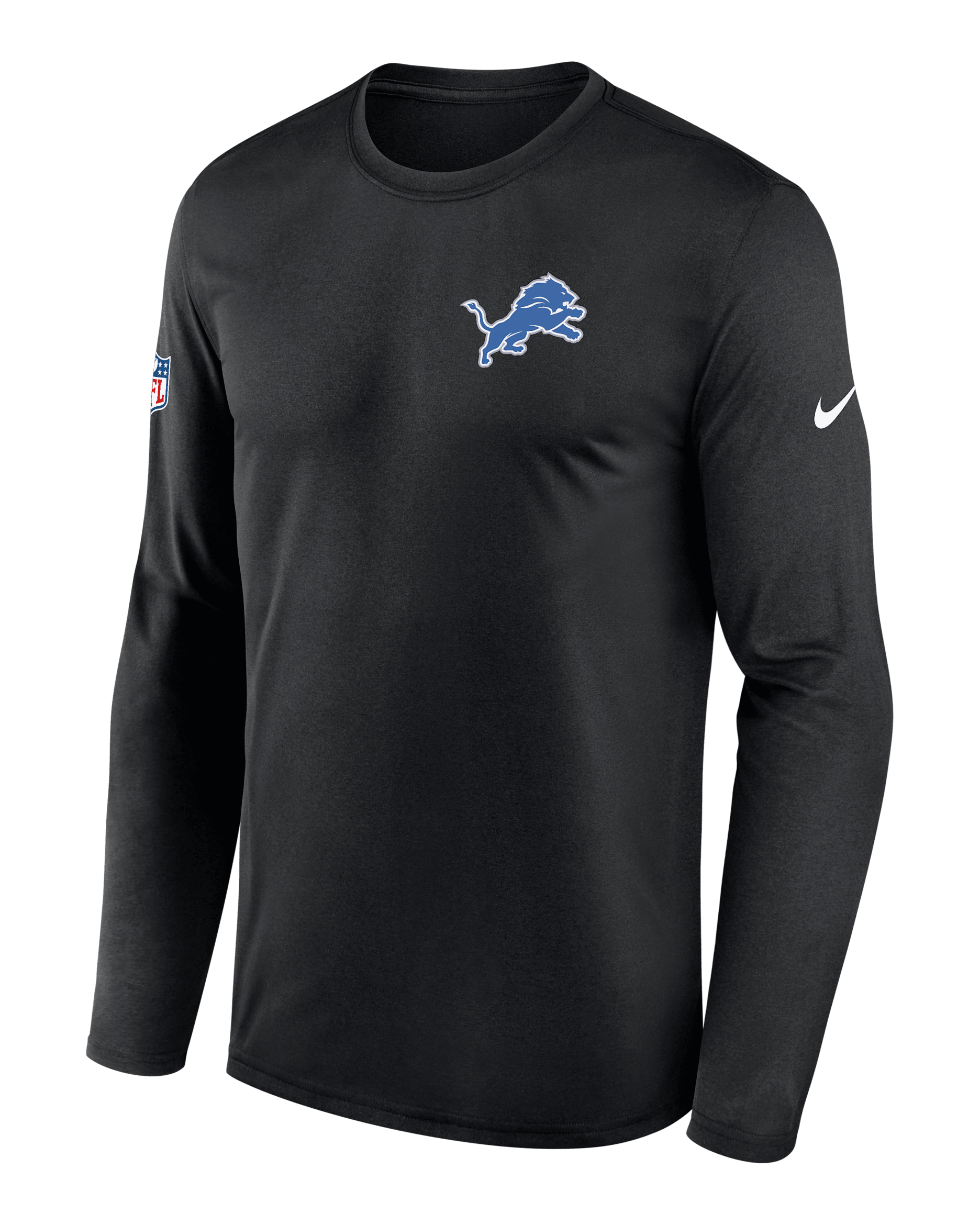 Detroit Lions Alt Legend Small Logo Men's Nike Dri-FIT NFL Long-Sleeve ...