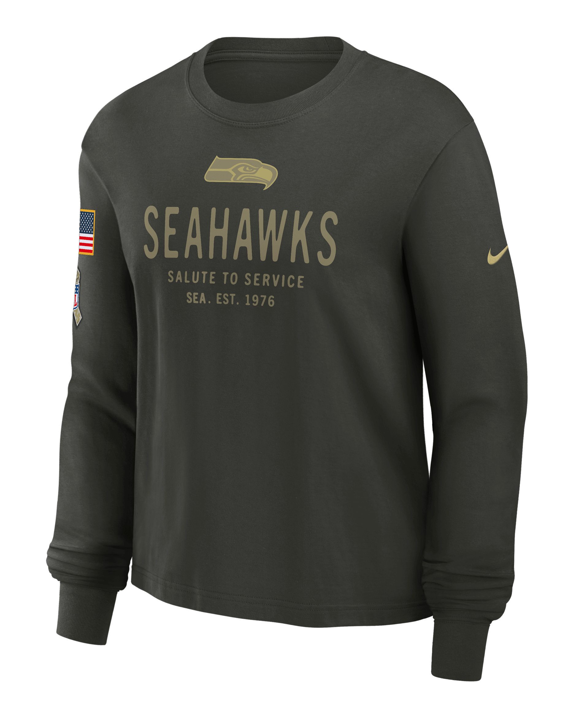 Playera de manga larga Nike Dri-FIT de la NFL para mujer Seattle ...