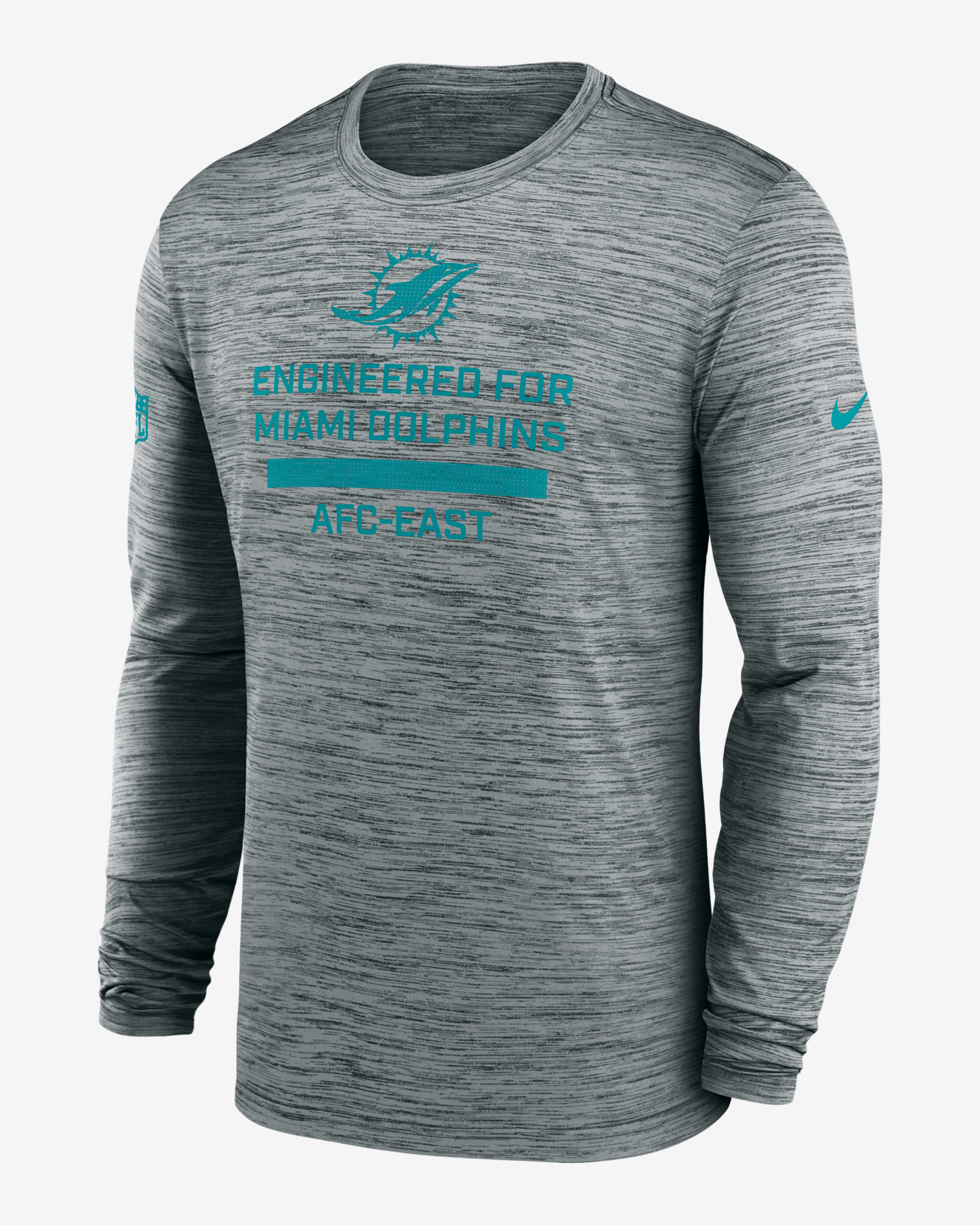 Playera de manga larga Nike Dri-FIT de la NFL para hombre Miami Dolphins Sideline Team Issue ...