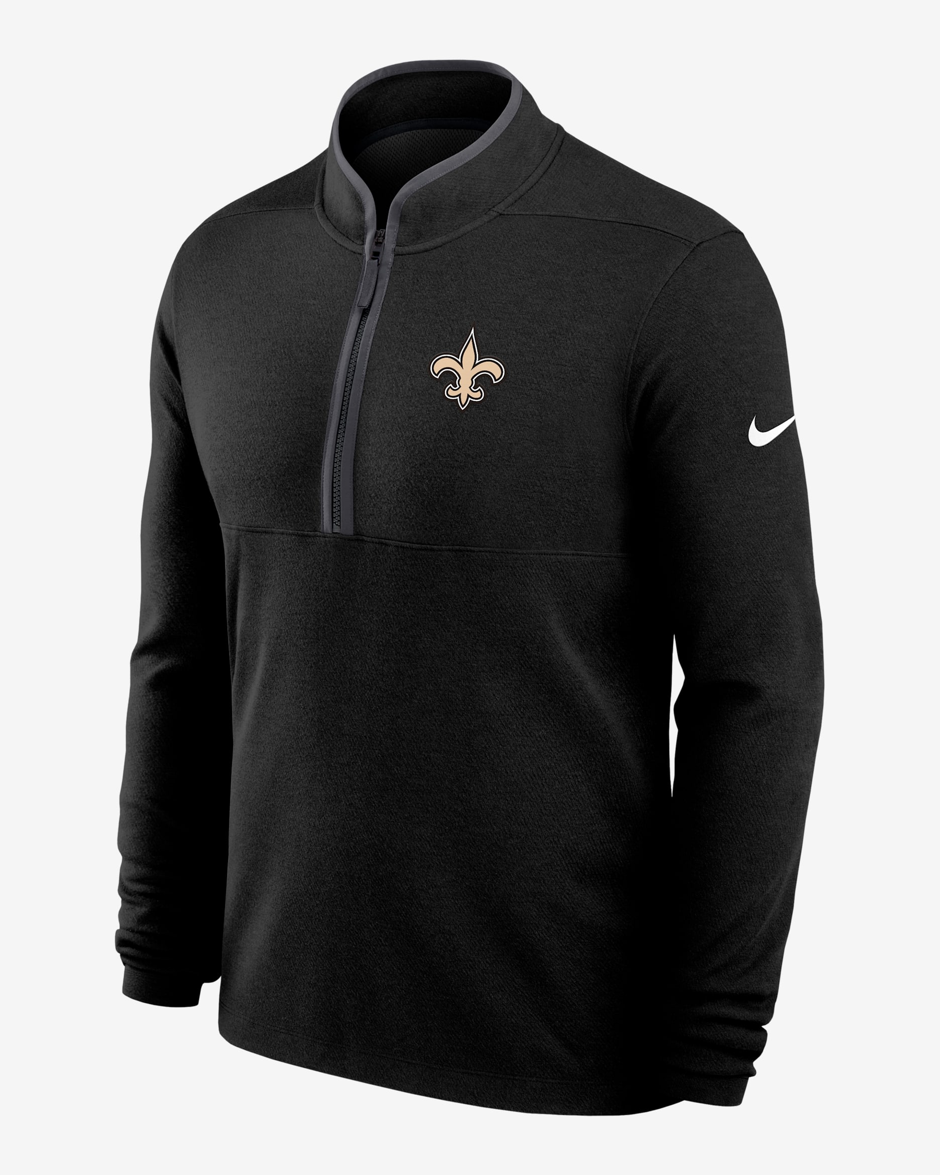 Playera de manga larga Nike Dri-FIT de la NFL de medio cierre para hombre New Orleans Saints ...