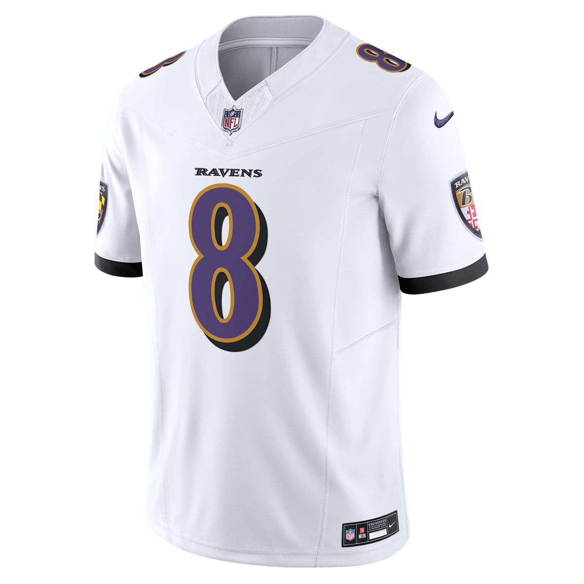 Blanco Baltimore Ravens Manga corta Jerseys. Nike US