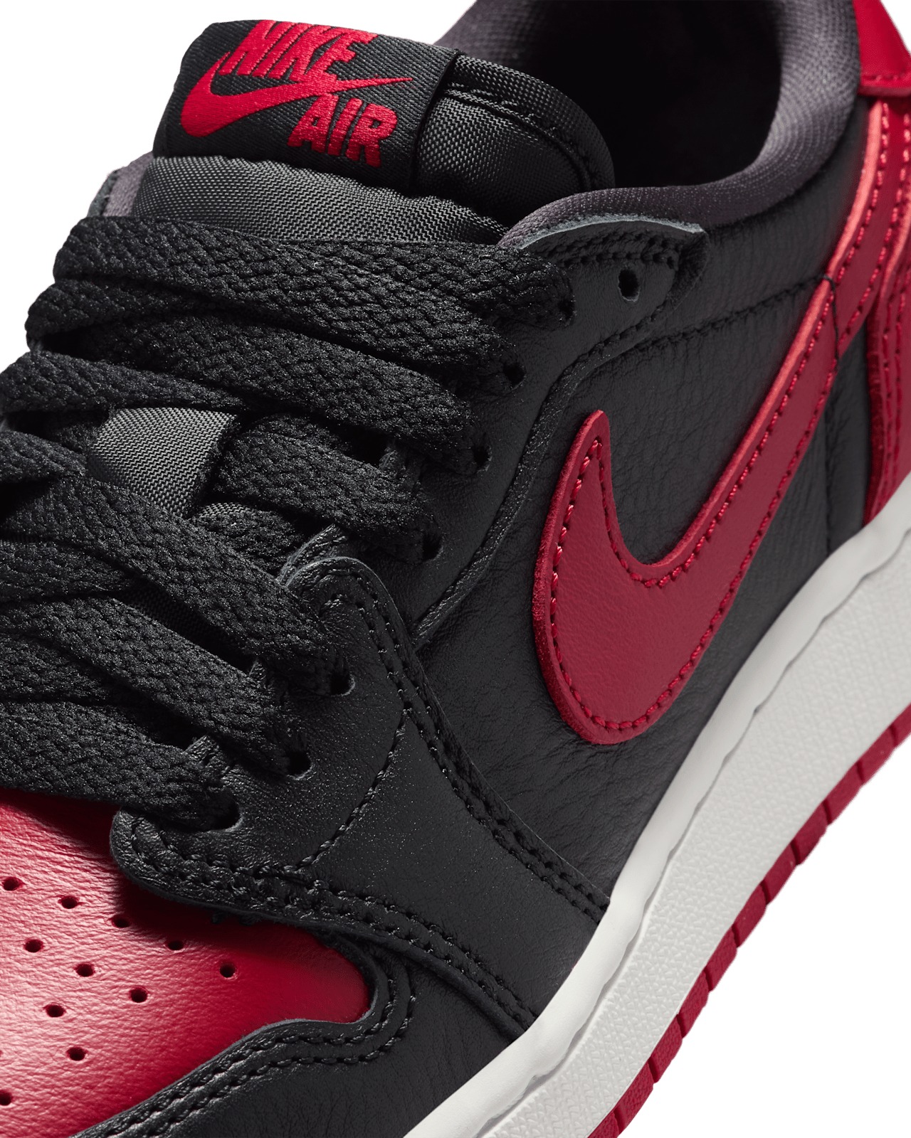 Big Kids' Air Jordan 1 Retro Low OG "Banned" 'Black and Varsity Red ...