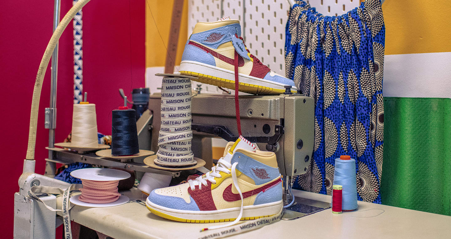 Detrás del diseño: Air Jordan I Mid SE Fearless Maison Château Rouge ...