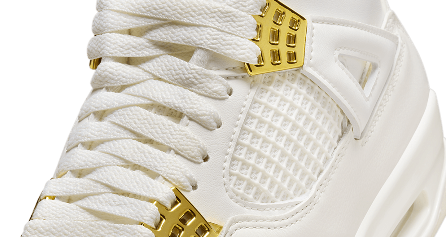 Women's Air Jordan 4 'White & Gold' (AQ9129-170) release date. Nike SNKRS