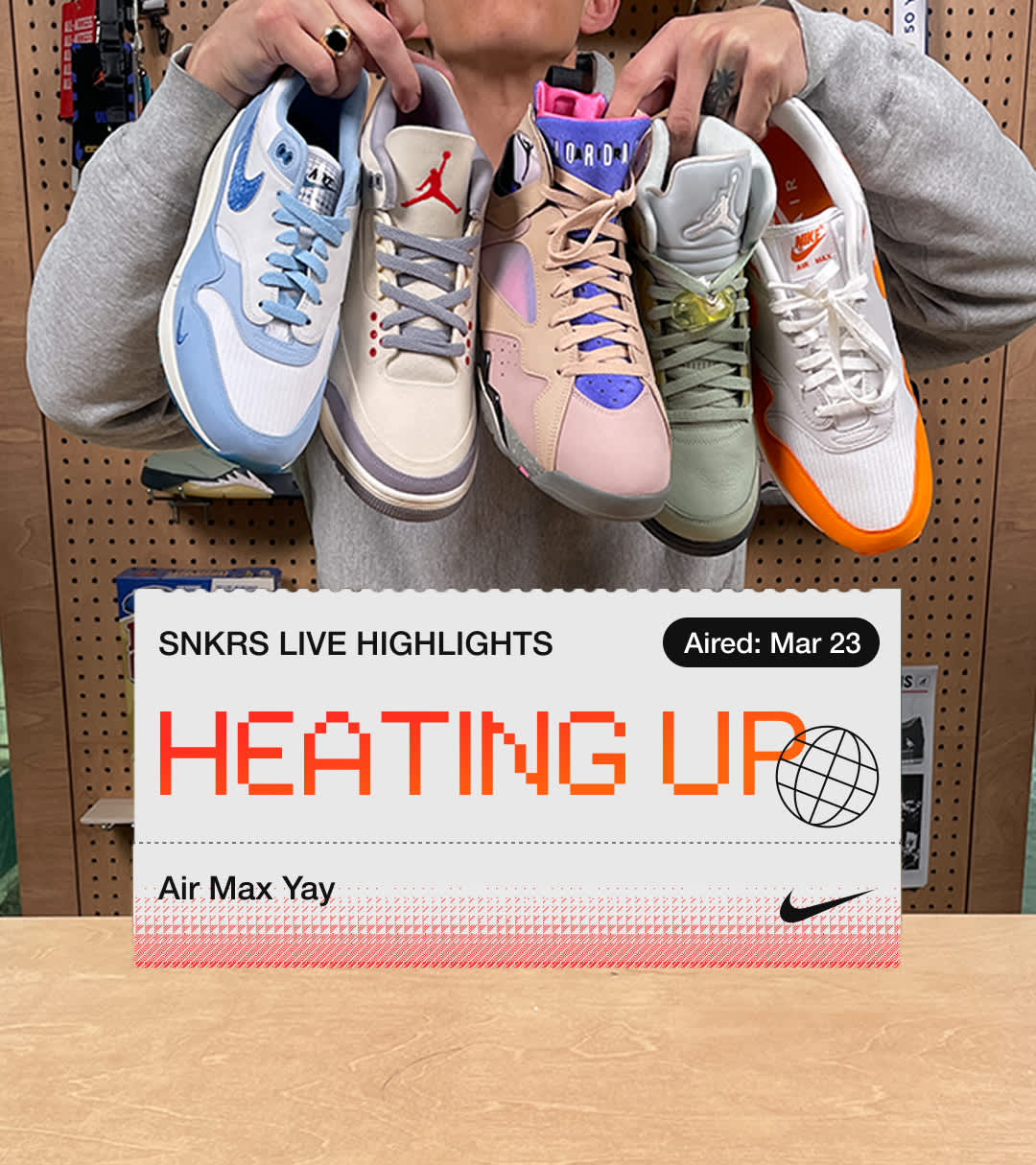 Høydepunkter fra SNKRS Live: Heating Up – 23.03.22. Nike SNKRS