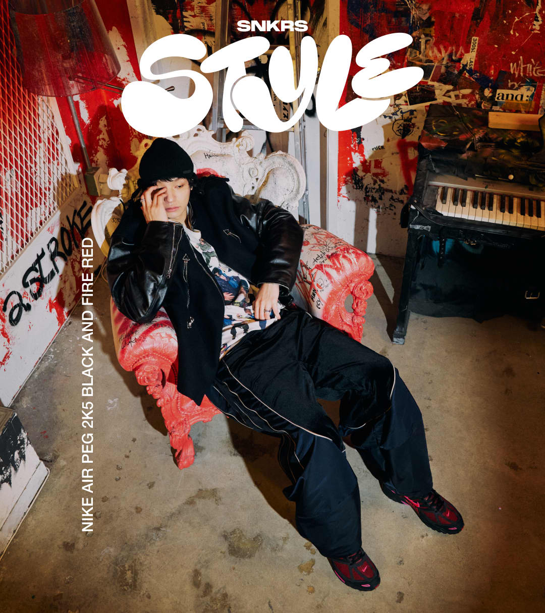 SNKRS style: Air Peg 2K5 'Black and Fire Red'. Nike SNKRS