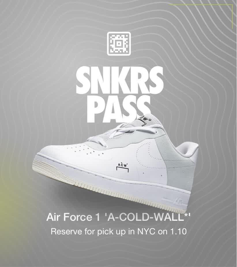 SNKRS Pass: Air Force 1 'A-Cold-Wall*' . Nike SNKRS