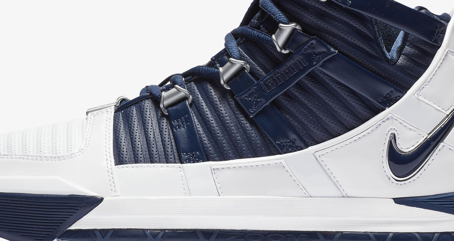 Zoom LeBron 3 'White & Midnight Navy & Metallic Silver' Release Date ...