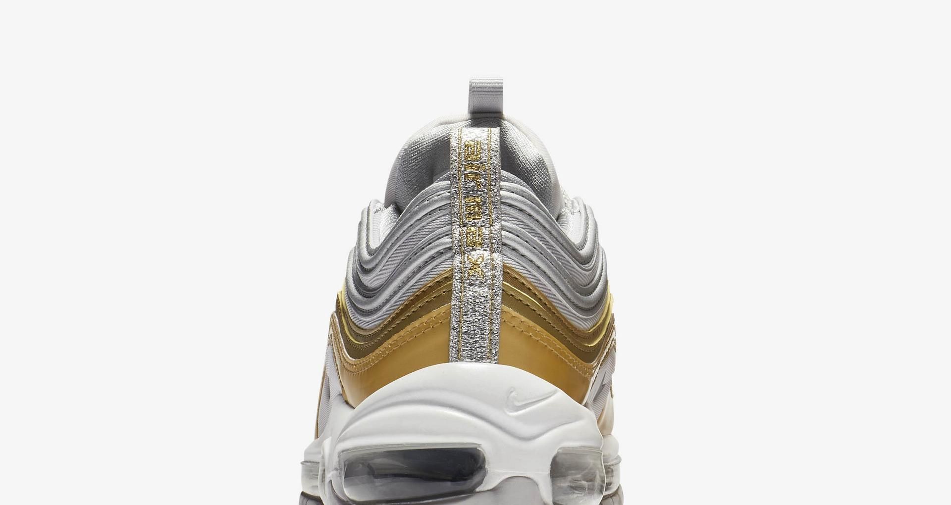 Womens Air Max 97 Vast Grey And Metallic Gold And Metallic Silver