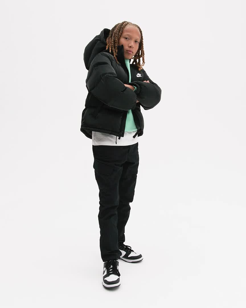 Nike Sportswear Therma-FIT Synthetic Fill Older Kids' Loose Hooded ...